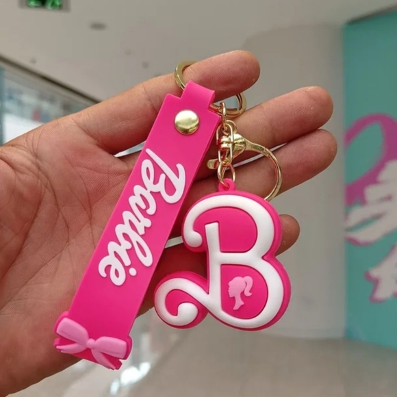 Barbie | Accessories | Barbie Fashion Keychain Letter Logo Pink The ...